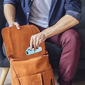 E-Senior Collapsible Water Bottle BPA Free - 20 oz Foldable Water Bottle for Travel Sports Bottles with Triple Leak Proof Lightweight (Blue)