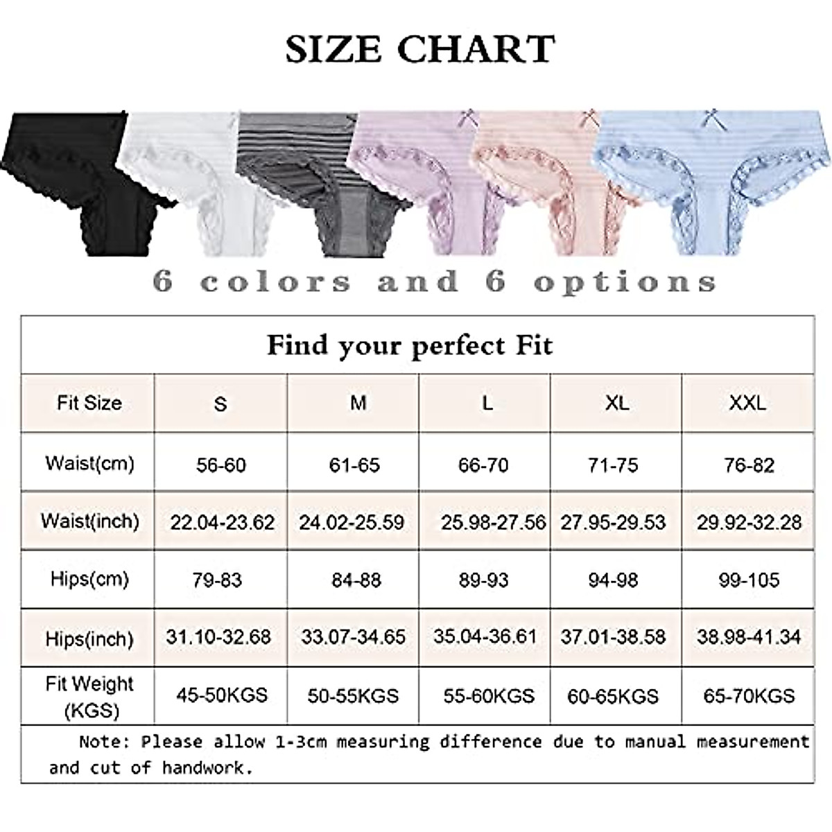 Cheeky Underwear for Women Sexy Panties No Show Stretchy with Cute Lace Seamless Breathable Underwear Women Pack of 6 S-2XL