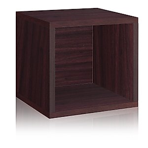 Way Basics,1 shelves Eco Stackable Storage Cube, Cubby Organizer (Tool-Free Assembly and Uniquely Crafted from Sustainable Non Toxic zBoard paperboard), Espresso (11.2"D x 12.8"W x 13.4"H)