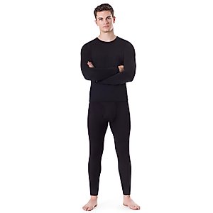 Rocky Thermal Underwear for Men (Long Johns Thermals Set) Shirt & Pants, Base Layer (Black - Heavyweight/X-Large)
