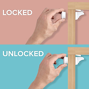 Magnetic Cabinet Lock Keys Replacement - Extra Strong Magnets for Most Brands of Child Safety Cabinet and Drawer Locks, Adhesive Surface Included on Key Holder