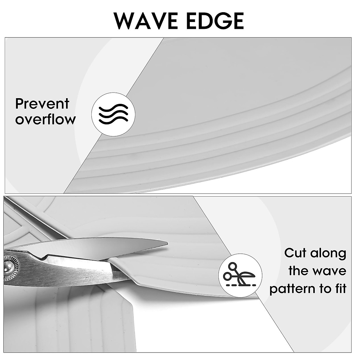 ZDLS Lazy Susan Shelf Liner,Silicone Lazy Susan Liners for Dual Tier Pie Cut Lazy Susan Organizer,Non-Slip Thermal Protection Lazy Susan Mat 2 PCS (Gray, 28")
