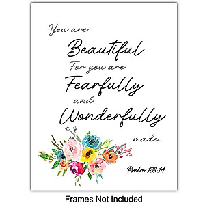 Inspirational Quotes Wall Decor - Bible Verse Wall Art - Religious Scripture Wall Decor - Christian Wall Art - Unique Gift for Women - Blessed Wall Decor - 8x10 Motivational Wall Art Posters