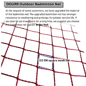 DOURR Badminton Tournament Net with Rope Cable (20 FT x 2.5 FT) (with Steel Rope Cable)