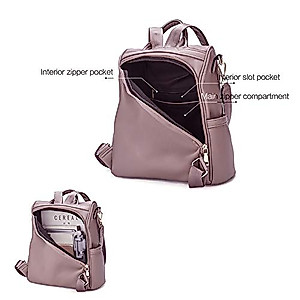CLUCI Women Backpack Purse Fashion Leather Large Designer Travel Bag Ladies Shoulder Bags Brownish purple