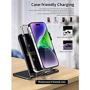 Wireless Charger 3 in 1,Aluminum Alloy Wireless Charging Stand 18W Fast Charging for iPhone 15/14/13/12/11/Pro/Max/XS/XR/X/8, iWatch9/8/7/6/5/4/3/2/SE, Airpods Pro/3/2
