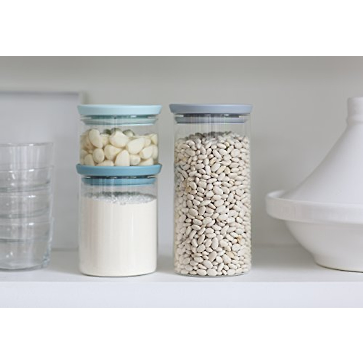 Brabantia Stackable Glass Food Storage Containers, Set of 3