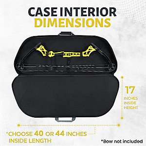 Legend Apollo Travel Compound Bow Case - Soft Bow Case with Spacious Storage Pockets & Lightweight Design - Shock Absorbing Foam Padding & Tricot Lining, Arrow Tube Holder - 40" & 44" Interior