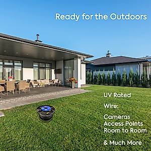 Elite Cat8 250ft Outdoor/Indoor Cable, UV Resistant, 40Gb, 2000MHz, CMR/Riser + UV/Outdoor, High Speed, Pure Solid Copper, Easy Pull Reel, Black