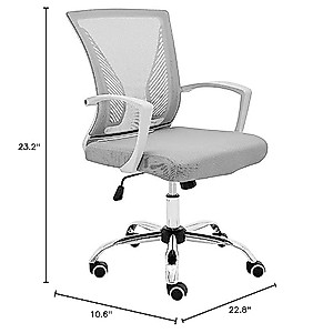 Modern Home Zuna Mid-Back Office Task Chair - Ergonomic Back Supporting Mesh Back Desk Chair (Black/Blue)