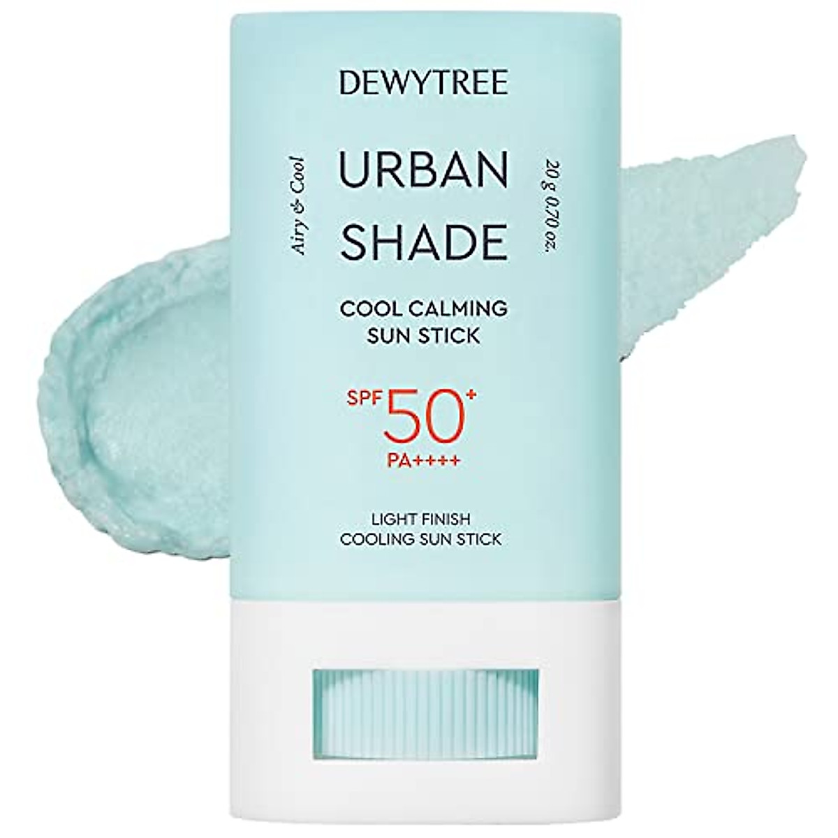 DEWYTREE Urban Shade Cool Calming Sun Stick SPF 50+ Pa++++ - Face & Body Sun Protection Sunscreen for Sensitive Skin - Calming & Moisturizing - Water Resistant, 20 g (0.70 oz)
