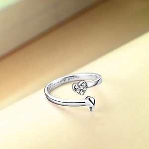 AXELUNA 925 Sterling Silver Ring Keep Going Semicolon Ring Inspirational Gifts for Women (10)