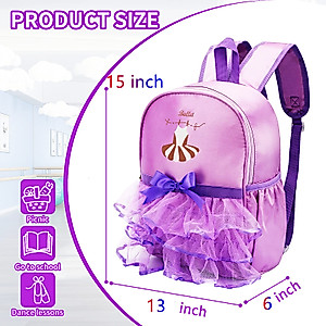 WUHBJJXY PREMIUM 20L FASHIONAL MULTIFUNTIONAL PURPLE KIDS DANCE BAG,KIDS BALLET BACKPACK ,Toddler Dance Bags,LARGE STORAGE CAPACITY