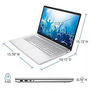 2022 HP High Performance Business Laptop - 17.3" FHD IPS - 11th Intel i7-1165G7 Iris Xe Graphics - 32GB DDR4 - 1TB SSD - Backlit Keyboard - Fingerprint Reader - Silver - Win 10 Pro
