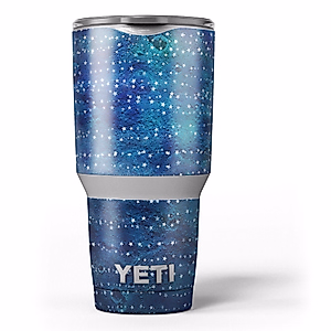 Design Skinz The Grungy Blue Green Stars Surface - Skin Decal Vinyl Wrap Kit Compatible with The Yeti Rambler Cooler Tumbler Cups