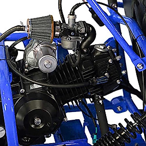 HHH Gokart GK125 is a125CC Gokart Fully Automatic Gas 2 Seater Kandi Mini Raptor gokart with Reverse for Youth (Blue)