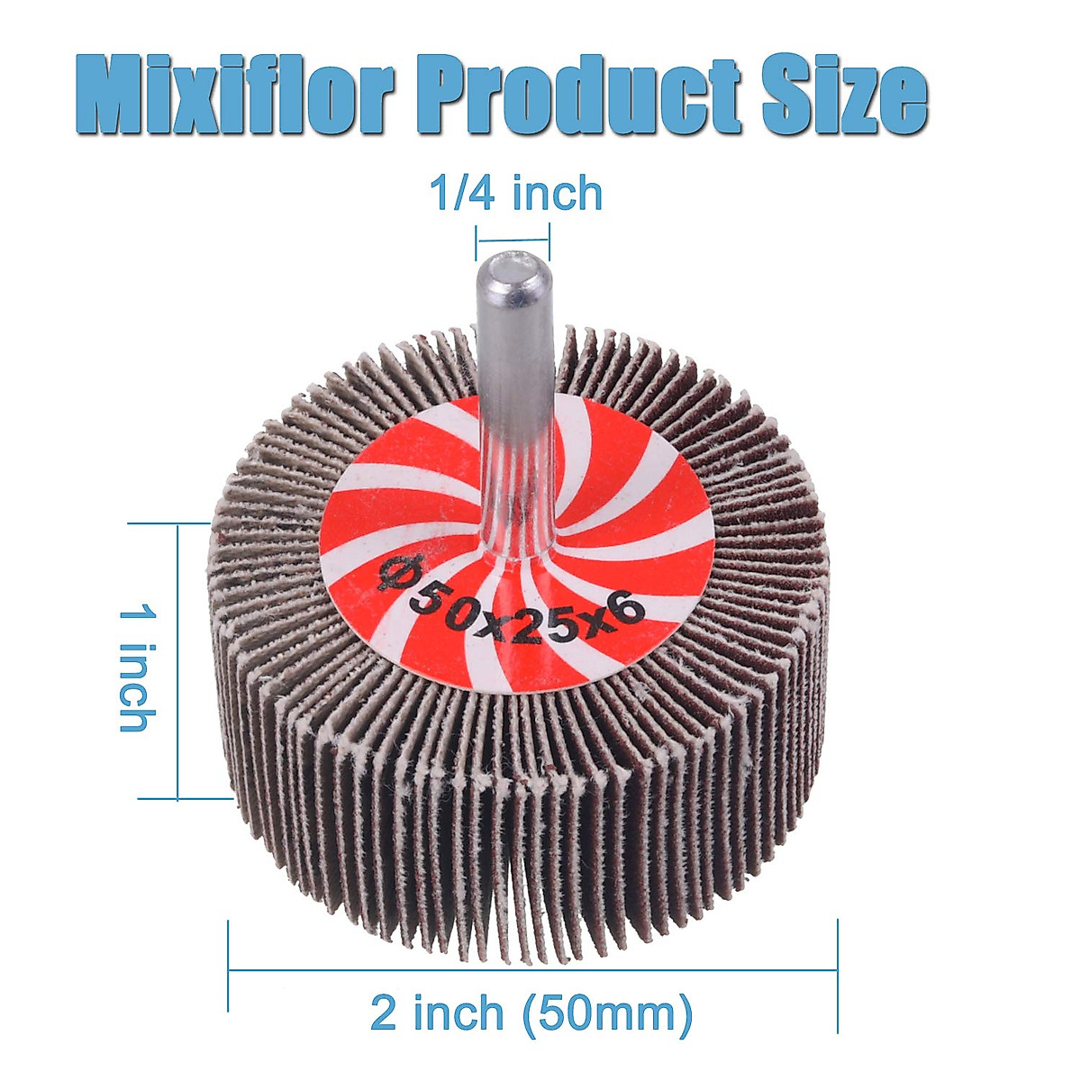 20 Pack Abrasive Flap Wheel Sander Set, Mixflor 2”X 1” X1/4” Shank Flap Wheels–5 Pcs of Each 60 80 120 and 240 Grits Aluminum Oxide Flap Wheel Sander for Drill