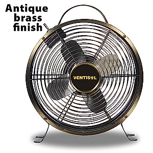 VENTISOL 10 Inch Retro Portable Table Fan, Metal Decorative Drum Fan,Quiet 2 Speeds for Home,Bedroom,Office, Dorm Rooms, c