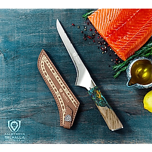 Dalstrong Valhalla Series Slicing & Carving Knife 12" Bundled with Boning Knife 6" - Leather Sheath