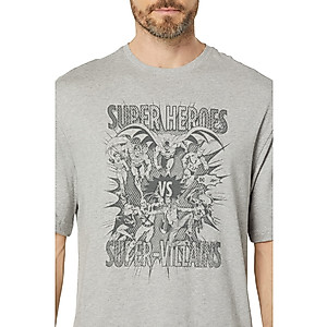 Reebok Men's Standard Graphic Tee, DC Comics/Medium Grey Heather, XX-Large