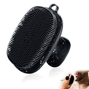 Face Scrubber，Silicone Face Scrubber for Men, Facial Cleansing Brush Silicone Face Wash Brush Manual Waterproof Cleansing Skin Care Face Brushes for Cleansing and Exfoliating (Black)