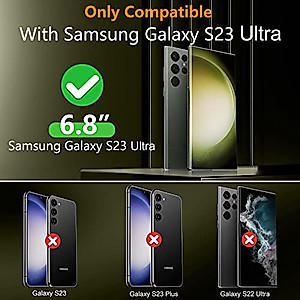 SPIDERCASE for Samsung Galaxy S23 Ultra Case, with 2 Pcs [Camera Lens Protector+Soft Screen Protector], [Anti-Yellowing] [Military Grade Shockproof] Slim Thin Galaxy S23 Ultra Case 6.8"，Clear