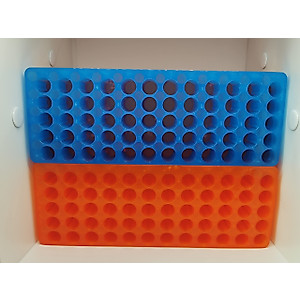 TQshop Tube Rack,Double Panel Microcentrifuge PCR Centrifuge Tube Holder, 60-Well,Pack of 2