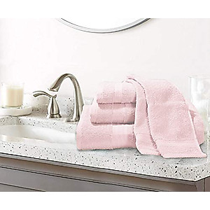 GLAMBURG Ultra Soft 8-Piece Towel Set - 100% Pure Ringspun Cotton, Contains 2 Oversized Bath Towels 27x54, 2 Hand Towels 16x28, 4 Wash Cloths 13x13 - Ideal for Everyday use, Hotel & Spa - Pink