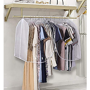 SLEEPING LAMB Extra Large Hanging Garment Rack Cover Storage with Clear PVC Window Dust Shoulder Cover Clothes Dress Suits Coat Protectors for Closet, 2 Packs, White