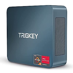 TRIGKEY Mini PC Ryzen 5 W11 Pro Desktop AMD 6C12T 5560U 16G DDR4 500G NVME SSD Mini Computer, Support Mini Computer 11/10 Pro, 4K@60Hz HD Triple Display, WiFi 6, BT 5.2, USB 3.2, RJ 45