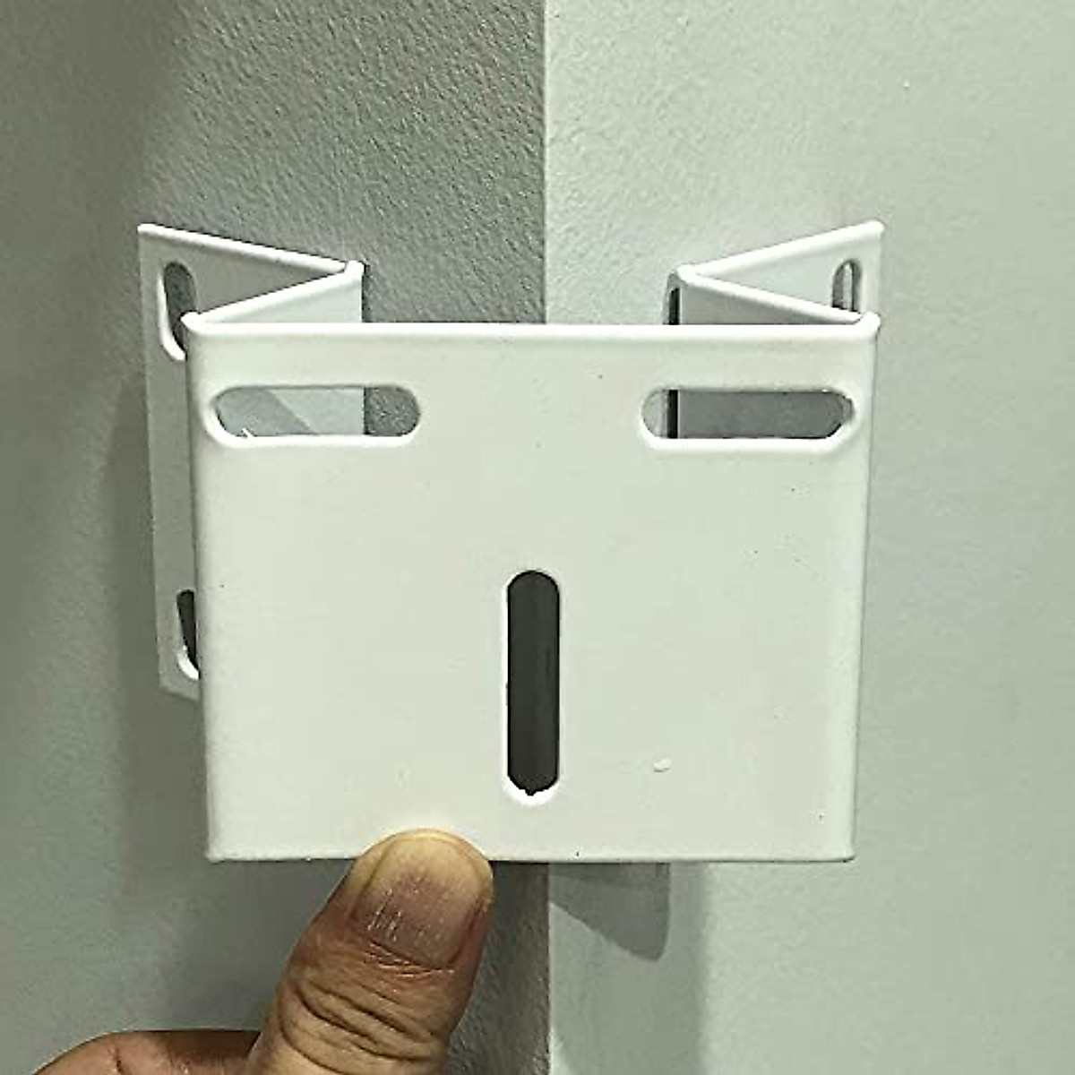 OwlCat CCTV Video Surveillance Camera Mounting Bracket Vertical Wall Corner Right Angle Plate Supporting Holder Crane Metal Black White (White Mount), 77mm(W) x 65mm(L) x 53mm(H), XM-White