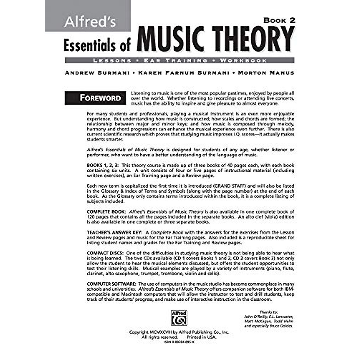Alfred's Essentials of Music Theory, Bk 2