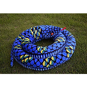 A-cool Giant Boa Constrictor Stuffed Animal Soft Snake Plush Toy (Blue（70"=180CM）)