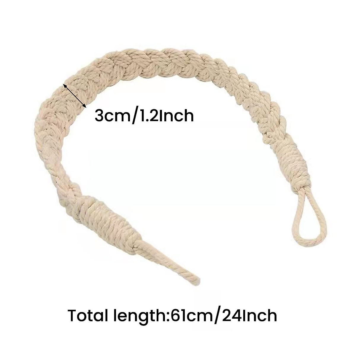 Set of 4 Woven Curtain Ties Beige Strong Magnetic Curtain Tiebacks Rope Decorative Curtain Tie Backs Magnetic Curtain Holders for Drapes Window Treatment Holdbacks