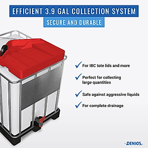 DENIOS® IBC Tote Funnel - Premium IBC Funnel chemically Resistant Polyethylene in red – 1x - Large Funnel - Made in USA - IBC Tank Funnel for Totes - Funnels – Fast & Safe