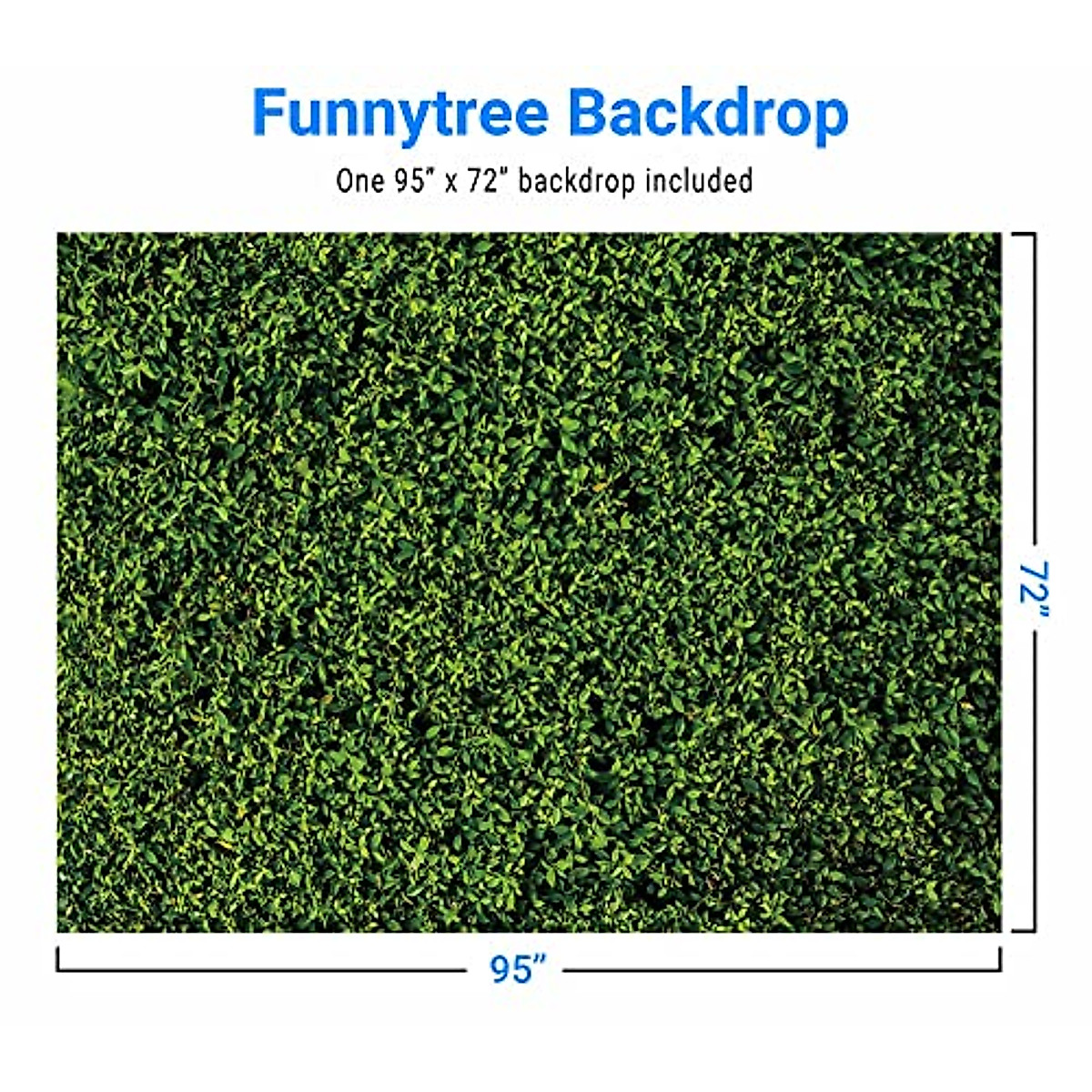 Funnytree 95" x 72" Nature Green Lawn Leaves Backdrop for Photography Background Greenery Grass Floordrop Pictures Party Ground Decor Outdoorsy Newborn Baby Shower Lover Wedding Photo Studio