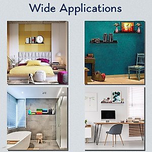 FEBTECH - Black Metal Floating Shelf - Floating Shelves for Wall - Steel Industrial Heavy Duty Renter Friendly Shelves - Stylish and Sturdy Storage Solution (36" X 8" X 2.5")