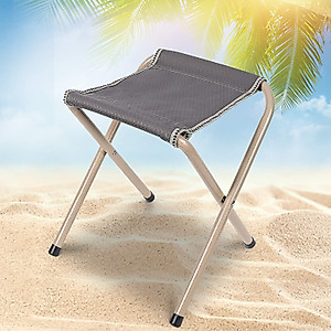 REDCAMP 2 Pack Folding Camping Stool for Adults, 15 Inch Tall Sturdy Portable Camp Stools for Outdoor Fishing Hiking, Support 300 LBS Capacity, Gray