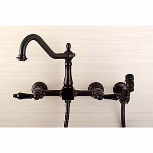 Kingston Brass KS1245PKLBS Duchess Bridge Kitchen Faucet, 8-1/2" In Spout Reach, Oil Rubbed Bronze