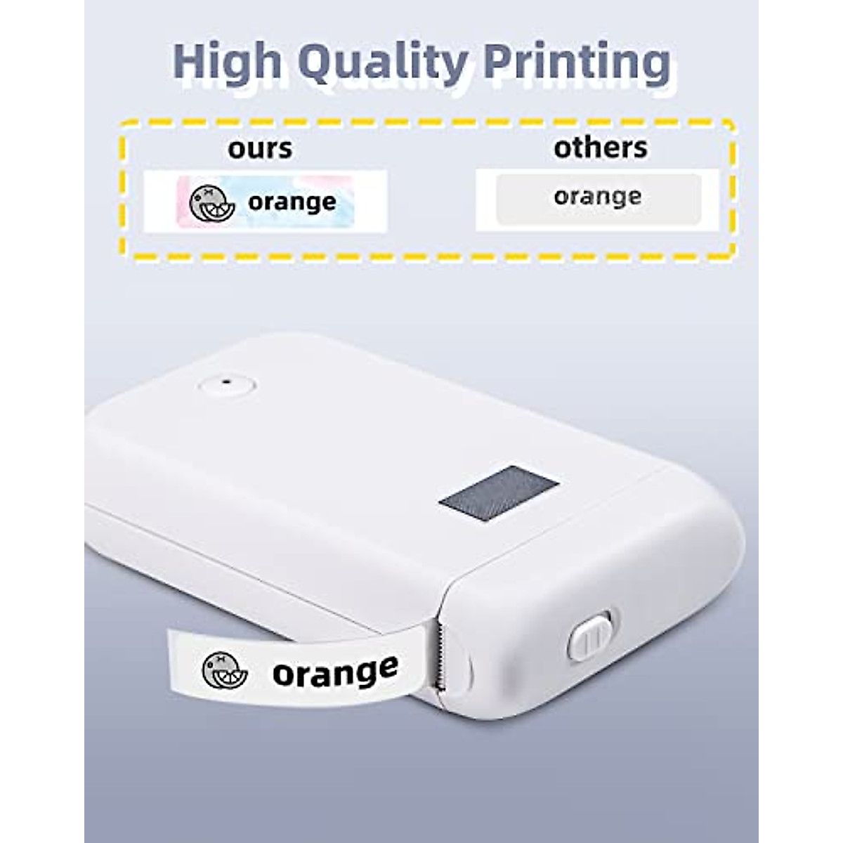 Mandizza Thermal Printer, Label Maker Machine Tape Included D10 Portable Bluetooth Connection Label Printer Multiple Templates Available for Phone Pad Easy to Use Office Home Organization