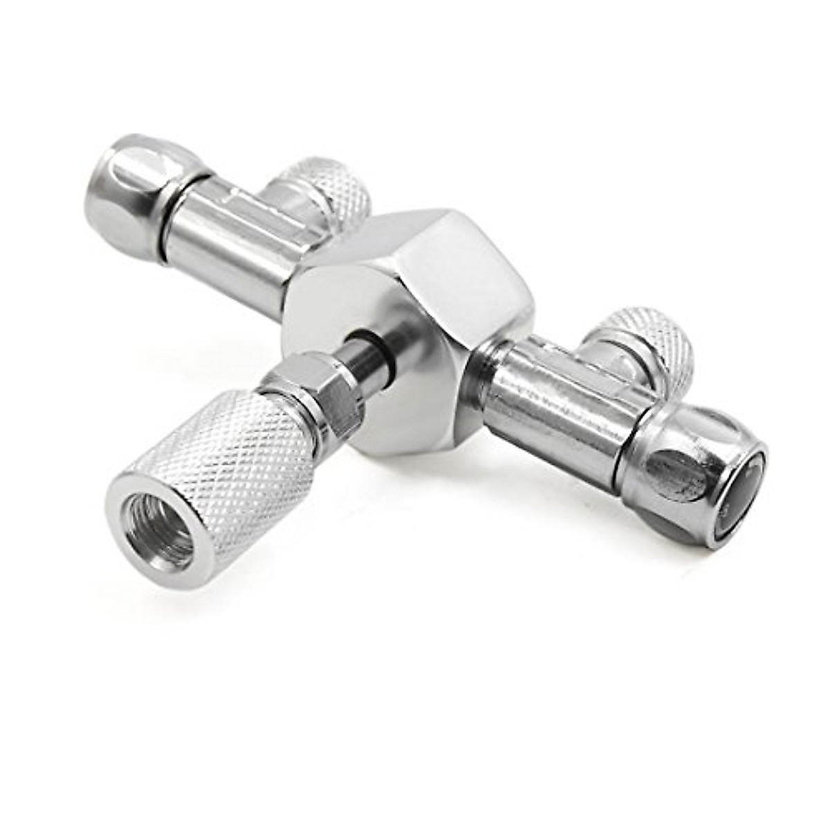 uxcell Silver Tone Metal 2 Way Splitter Regulator Valve for Aquarium Plant CO2 Tank