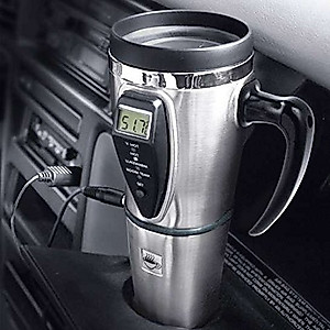 Heated Smart Travel Mug with Temperature Control - 16 ounce- 12V - Stainless Steel