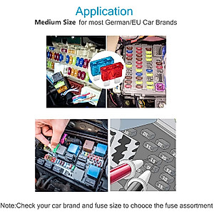 20pcs 7.5A Mini Blade Fuse and 1 Fuse Puller ATC/ATO 32V 7.5Amp Fast Blow for Automotive Car Truck SUV