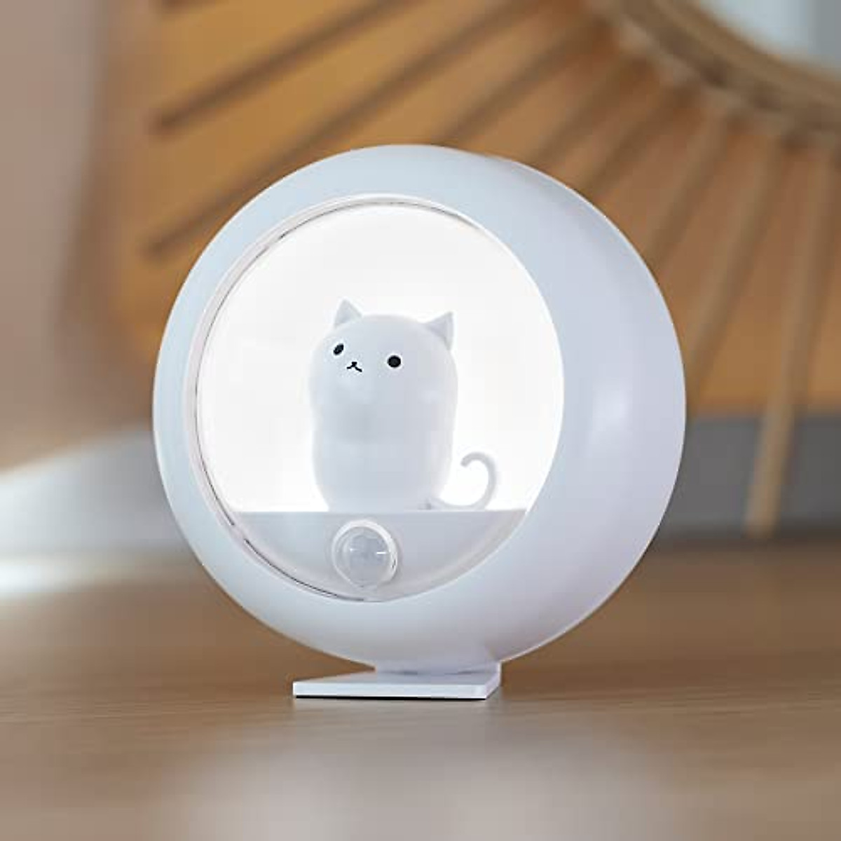 ALACRIS Cute Cat Motion Sensor Night Light (2 Pack), Cordless Rechargeable LED Night Light, Stick-Anywhere Closet Lights Stair Lights, Wall Lights for Hallway, Bedroom, Kids Room