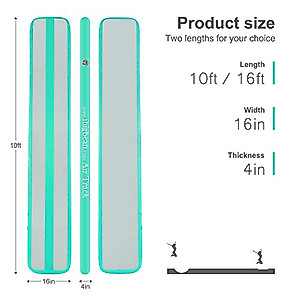 16ft Gymnastic Balance Beam for Home,Air Balance Beams Gymnastics Equipment for Practice Training(mint)
