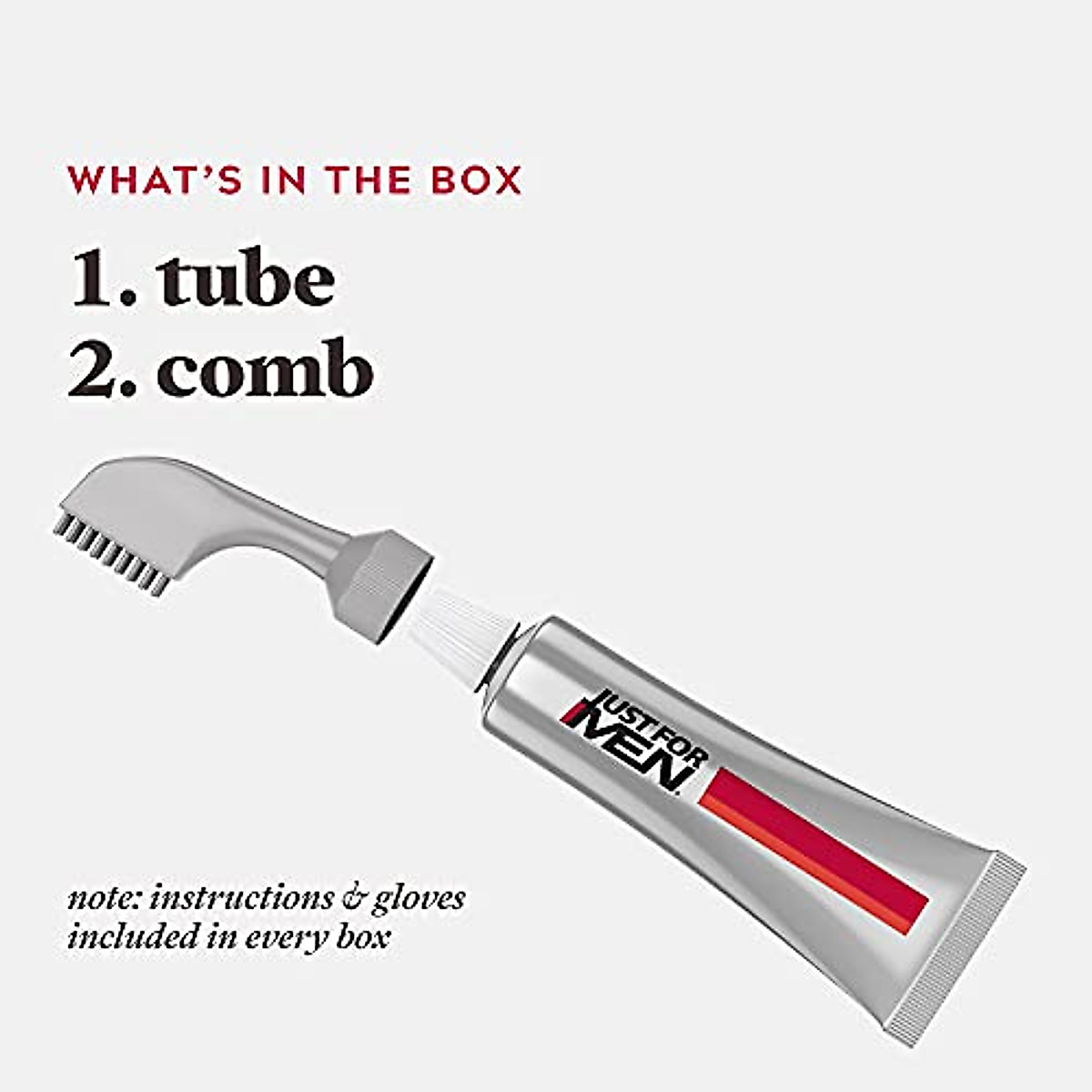 Just For Men Easy Comb-In Color Mens Hair Dye, Easy No Mix Application with Comb Applicator - Jet Black, A-60, Pack of 1