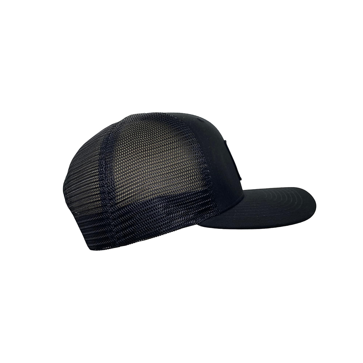Trucker Hat - Oregon Cap with Vintage Syle Patch (Black/Black)