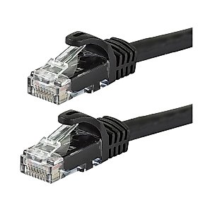 Monoprice Cat6 Ethernet Patch Cable - 10 Feet - Black (12 Pack) Snagless RJ45, Stranded, 550MHz, UTP, Pure Bare Copper Wire, 24AWG - Flexboot Series