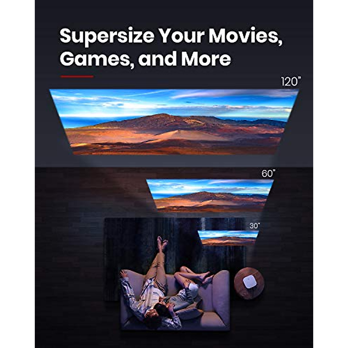 Anker Nebula Solar FHD 1080p Projector, 2x3W Speaker, Android TV, Built-in Stand, Autofocus, Keystone Correction, Digital Zoom, Screen Mirroring for Phones (Renewed)