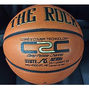 The Rock 28.5" Official Women's Composite Leather Basketball - Superior Air Retention and Durability - Exclusive Patented Unique Deep Pebble Channel Design - Comes w/ Certificate of Authenticity